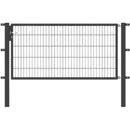 Zauneinzelt&uuml;r Alberts "Flexo", grau (anthrazit), B:200cm H:100cm, Stahl, Tore, Zauneinzelt&uuml;r, 200 cm Breite, in versch. H&ouml;hen