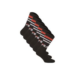 Kurzsocken Fila "Socken 6er Pack", Damen, Gr. 43-46, schwarz, Obermaterial: 80% Baumwolle CO. 18% Polyester PES. 2% Elasthan EL., Socken Kurzsocken