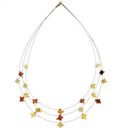 Collier OSTSEE-SCHMUCK "- Carre' - Bernstein -" Gr. 42, braun (braun, bernsteinfarben), Halsketten, Damen, Bernstein, Collier