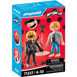Konstruktions-Spielset Playmobil "Miraculous: Adrien & Cat Noir (71337), Miraculous", bunt, Spielbausteine, Kinder, Kunststoff, Konstruktions-Spielset, Made in Europe