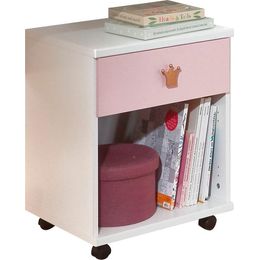 Rollcontainer wimex "Cindy2", rosa (wei&szlig;, ros&eacute;), B:46cm H:58cm T:40cm, Holzwerkstoff, Rollwagen, Rollcontainer