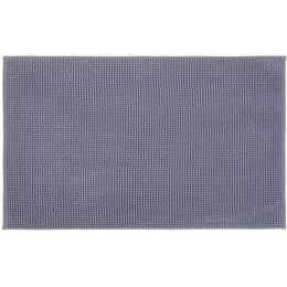 G&ouml;zze Badematte G&Ouml;ZZE "Chenille" Gr. 3, grau (anthrazit), H:15mm, Polyester, Badematten, Badematte, Badteppich, Uni Farben, besonders weich durch Microfaser, waschbar