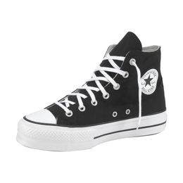 Sneaker Converse "CHUCK TAYLOR ALL STAR PLATFORM CANVAS", Damen, Gr. 37,5, schwarz-wei&szlig; (schwarz, wei&szlig;), Textil, Schuhe Sneaker, Topseller