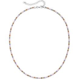 Collier Firetti "Schmuck Geschenk Silber 925 Halsschmuck Halskette Tenniskette Glitzer", bunt (silberfarben, rot, champagner, rose, lila, gr&uuml;n), Halsketten, Damen, Silber 925 (Sterlingsilber), L: 43 B: 2,4mm, Collier, mit Zirkonia (synth.), B:2,4mm