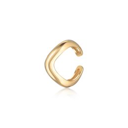 Ohrklemme Elli "Ohrringe Earcuff Single Ohrklemme Wellen Design 925 Silber" Gr. 3, gold, Ohrringe, Damen, ohne Stein, Silber 925 (Sterlingsilber), Ohrklemme