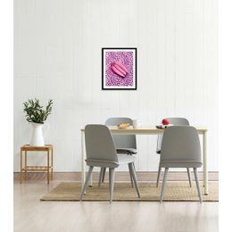 Bild queence "Jason", rosa (farbe rahmen: schwarz, farbe bild(er): rosa), B:40cm H:50cm, Acrylglas, Holz, Papier, Bilder, Bild, HD Premium Poster-Druck inkl. Holzrahmen