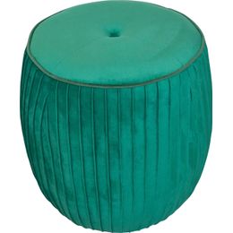 Hocker Home Affaire, gr&uuml;n, B:46cm H:47cm T:46cm, Samtbezug 100% Polyester, Hocker, Hocker