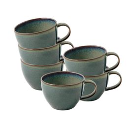 Tasse "Kaffeetassen Crafted 247 ml 6er Set", bunt (breeze), 6 tlg., Porzellan, LIKE. BY VILLEROY & BOCH, Trinkgef&auml;&szlig;e, Tasse