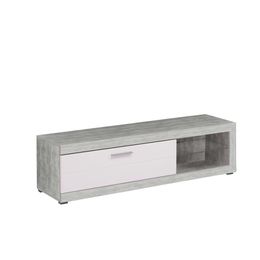 Lowboard Inosign "Remo TV-Kommode", beton, wei&szlig; hochglanz, B:160cm H:45cm T:34cm, FSC-zertifizierter Holzwerkstoff, Sideboards, Lowboard, TV-Kommode mit LED-Beleuchtung, Breite 160 cm