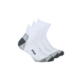 Kurzsocken Fila "Socken Fila QUARTER UNISEX SOCKS MULTISPORT 3P 3er Pack", Damen, Gr. 39-42, wei&szlig;, Obermaterial: 87% Polyester PES. 10% Baumwolle CO. 3% Elasthan EL., Socken Kurzsocken