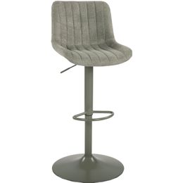 Barhocker Duo Collection "Kelly", gr&uuml;n, B:46cm H:112cm T:51cm, Polyester 96%, Nylon 4%, Hocker, Barhocker, inkl. R&uuml;ckenlehne und Fu&szlig;st&uuml;tze, h&ouml;henverstellbar, 360 drehbar