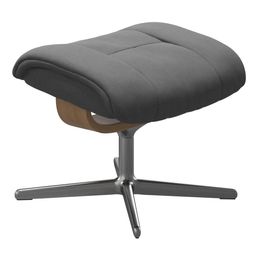 Fu&szlig;hocker stressless "Mayfair", grau (dunkelgrau dinamica), B:55cm H:41cm T:39cm, Microfaser DINAMICA (88% Polyester, 12% Polyurethan), Hocker, Fu&szlig;hocker, mit Cross Base, Gr&ouml;&szlig;e S, M & L, Holzakzent Eiche
