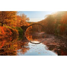 Fototapete papermoon "Photo-Art DANIEL &Aring;&tilde;E&Aring;&tilde;ICHA, HERBSTSEE", bunt, B:4,5m L:2,8m, Vlies, Tapeten, Fototapete