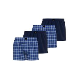 G&ouml;tzburg Webboxer G&Ouml;TZBURG "Web-Boxershorts 4er Pack", Herren, Gr. L, bunt (blau, wei&szlig;), Obermaterial: 100% Baumwolle CO., Unterhosen Webboxer