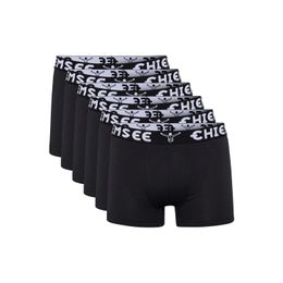 Boxershorts Chiemsee "Boxershort Boxer Briefs, Regular Fit 6P 6er Pack", Herren, Gr. L, schwarz, Obermaterial: 95% Baumwolle CO. 5% Elasthan EL., Unterhosen Boxershorts