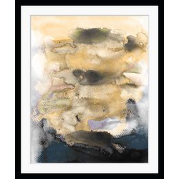 Bild queence "Aquarell Kunstwerk", beige (farbe rahmen: schwarz, farbe bild(er): beige), B:30cm H:40cm, Acrylglas, Holz, Papier, Bilder, Bild, HD Premium Poster-Druck inkl. Holzrahmen