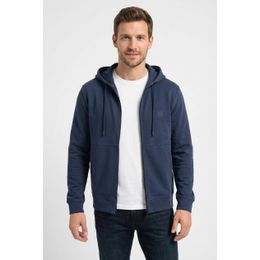 Kapuzensweatjacke BOSS Orange "Zetalky", Herren, Gr. L, open blau464, Sweatware, Obermaterial: 100% Baumwolle, loose fit h&uuml;ftbedeckend, B&uuml;ndchen, Sweatjacken Kapuzensweatjacke, mit K&auml;ngurutasche