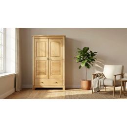 W&auml;scheschrank OTTO HOME "Rauna", beige (natur ge&ouml;lt), B:96cm H:155cm T:38cm, Massivholz, Schr&auml;nke, W&auml;scheschrank, aus massiver Kiefer, FSC, 2-t&uuml;rig, 96cm breit