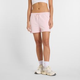Shorts New Balance "Sport Essentials French Terry Short", Damen, Gr. XXL, N-Gr, rosa (rose sugar), Obermaterial: 60% Baumwolle, 40% Polyester, Hosen Shorts, atmungsaktiv, lockere Passform