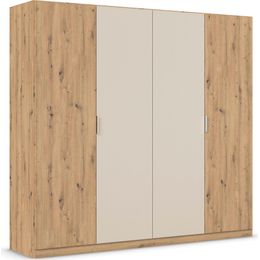 Dreht&uuml;renschrank Rauch "Monza", braun (eiche artisan, champagner), B:226cm H:210cm T:54cm, Holzwerkstoff, Schr&auml;nke, Dreht&uuml;renschrank, in trendigen Farbkombinationen, mit viel Stauraum