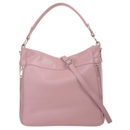 Henkeltasche CLUTY, Damen, Gr. B/H/T: 35cm x 27cm x 9cm onesize, lila (violett), Leder, unifarben, Taschen Henkeltasche, echt Leder, Made in Italy