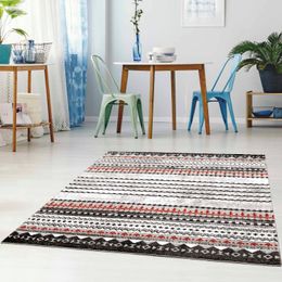 Teppich Carpet City "Moda 1136" Gr. 7, rot, B:80cm H:11mm L:300cm, Kunstfaser, Teppiche, Teppich, L&auml;ufer, Kurzflor, Wohnzimmer