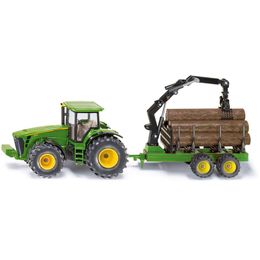 Spielzeug-Traktor Siku "Siku Farmer, John Deere 8430 mit Forstanh&auml;nger (1954)", gr&uuml;n, Spielzeugfahrzeuge, KinderB:5cm H:11cm T:26cm, Spielzeug-Traktor, B:5cm H:11cm T:26cm