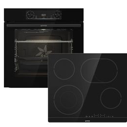 Gorenje Backofen-Set "Black Pacific Basic Set", Energieeffizienz: A, schwarz, Herdsets, Pizzafunktion mit 300 C &ndash; perfekt f&uuml;r Pizza, Focaccia und mehr, Backofen-Set