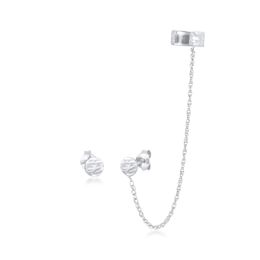 Paar Ohrh&auml;nger Elli "Ohrringe Earcuff Stecker Rund Organic Struktur 925 Silber" Gr. 8, silber, Ohrringe, Damen, ohne Stein, Silber 925 (Sterlingsilber), Paar Ohrh&auml;nger