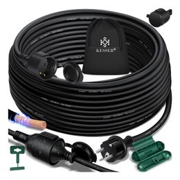 Kesser&reg; Verl&auml;ngerungskabel mit Schutzkappe Outdoor - f&uuml;r Innenbereich Au&szlig;enbereich - Verl&auml;ngerung Stromkabel &ndash; 230 V IP44 - Schutzkontakt Baustellenkabel Schutzkontaktstecker