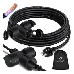 Kesser&reg; Verl&auml;ngerungskabel mit Schutzkappe Outdoor - f&uuml;r Innenbereich Au&szlig;enbereich - Verl&auml;ngerung Stromkabel &ndash; 230 V IP44 - Schutzkontakt Baustellenkabel Schutzkontaktstecker