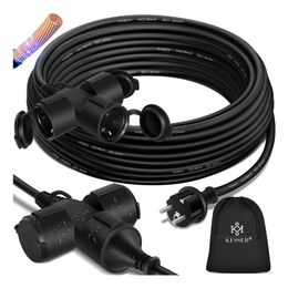 Kesser&reg; Verl&auml;ngerungskabel mit Schutzkappe Outdoor - f&uuml;r Innenbereich Au&szlig;enbereich - Verl&auml;ngerung Stromkabel &ndash; 230 V IP44 - Schutzkontakt Baustellenkabel Schutzkontaktstecker