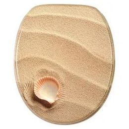 WC-Sitz Sanilo "Clam", beige (sand), B:37,7cm L:47cm, MDF - Mitteldichte Holzfaserplatte, WC-Sitze, mit Absenkautomatik