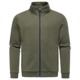 Sweatjacke Ragwear "Jettrys", Herren, Gr. S (48), olivgr&uuml;n, Material: 70% Baumwolle, 30% Polyester, Basic, gerade h&uuml;ftbedeckend, hoch geschlossener Ausschnitt, &Auml;rmel ohne &Auml;rmelschlitz B&uuml;ndchen, Sweatjacken Sweatjacke, Weiche Herren Alltagsjacke