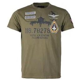 T-Shirt Top Gun "TG25013", Herren, Gr. 48S, gr&uuml;n (olive), Obermaterial: 100% Baumwolle, Shirts T-Shirt