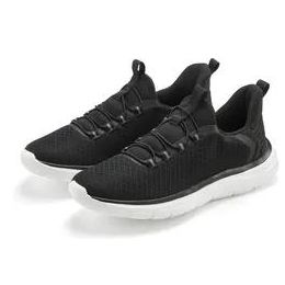 Sneaker John Devin "Halbschuhe, Freizeitschuhe, Turnschuh, Slip-On-Sneaker", Herren, Gr. 43, schwarz, Obermaterial: 80% Textilmaterial, 20% Lederimitat. Decksohle: 100% Textilmaterial. Futter: 100% Textilmaterial. Laufsohle: 100% Synthetik, unifarben, Schuhe Sneaker, mit elastischen B&auml;ndern f&uuml;r schnelles Reinschl&uuml;pfen, Unisex VEGAN