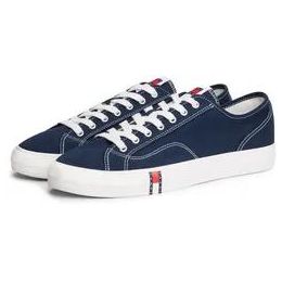 Tommy Hilfiger Sneaker TOMMY JEANS "ARCHIVE VULC Y2K", Herren, Gr. 46, dunkelblau, Baumwolle, unifarben, Schuhe Sneaker, Freizeitschuh, Halbschuh, Schn&uuml;rschuh mit Logoflagge im Plateau