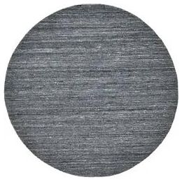 Wollteppich Theko "Pure UNI", grau (anthrazit), H:14mm &Oslash;:190cm, Schurwolle, Teppiche, Handwebteppich, meliert, reine Wolle, handgewebt