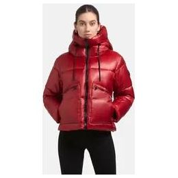 Winterjacke Khujo "Luna", Damen, Gr. L (40), rot, Obermaterial: 100% Nylon; Innenfutter: 100% Polyester; Wattierung: 100% Polyester; &Auml;rmelfutter: 100% Polyester, gerade h&uuml;ftlang, hoch geschlossener Ausschnitt, &Auml;rmel ohne &Auml;rmelschlitz B&uuml;ndchen, Jacken Winterjacke, Warm gef&uuml;tterte Steppjacke mit Kapuze
