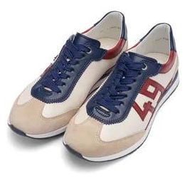 Sneaker Ara "PORTOFINO", Damen, Gr. 39, creme kombiniert, Glattleder, Veloursleder, Schuhe Sneaker, Freizeitschuh, Halbschuh, Schn&uuml;rschuh in Bequemweite G 1/2 (= weit)