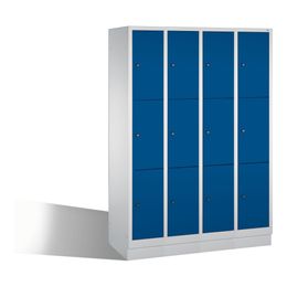 C+P F&auml;cherschrank Classic auf Sockel, 12 F&auml;cher, H1800xB1190xT500mm Front Enzianblau Korpus Lichtgrau ; C + P M&ouml;belsysteme (8020-403|S10000)
