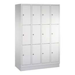 C+P F&auml;cherschrank Classic auf Sockel, 12 F&auml;cher, H1800xB1190xT500mm Front Lichtgrau Korpus Lichtgrau ; C + P M&ouml;belsysteme (8020-403|S10004)