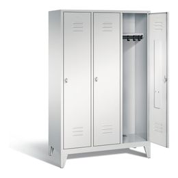 C+P Garderobenschrank Classic, H1850xB1200xT500mm, Front Lichtgrau, Korpus Lichtgrau (8010-32) ; C + P M&ouml;belsysteme (8010-32|S10000)