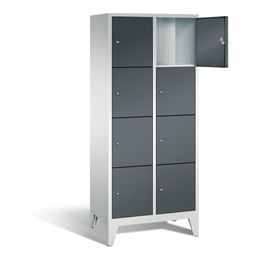 C+P Garderobenschrank Classic, H1850xB810xT500mm, Front Anthrazitgrau, Korpus Lichtgrau (8010-224) ; C + P M&ouml;belsysteme (8010-224|S10257)