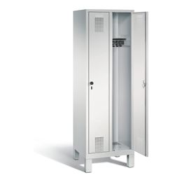 C+P Garderobenschrank Evolo, H1850xB610xT500mm, Front Lichtgrau, Korpus Lichtgrau (48010-20) ; C + P M&ouml;belsysteme (48010-20|S10001)