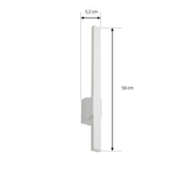 LINDBY LED-Au&szlig;enwandleuchte Sakari, wei&szlig;, Alu, H&ouml;he 50 cm