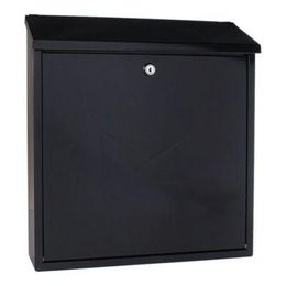 Rottner Briefkasten Firenze, Wandmontage, Zylinderschloss, 2 Schl&uuml;ssel, Stahlblech, B 365 x T 115 x H 390 mm, schwarz-grau