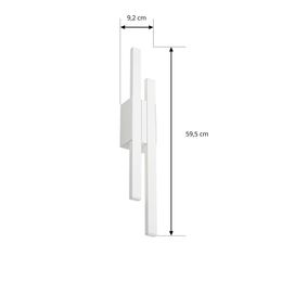 LINDBY LED-Au&szlig;enwandleuchte Sakari, wei&szlig;, Alu, H&ouml;he 59 cm