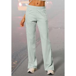 French Connection Loungepants gr&uuml;n Gr. 32/34 f&uuml;r Damen. Mit Kn&ouml;pfe, Logostickerei. Bequem. Nachhaltig.