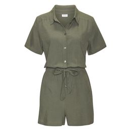 Lascana Kurzoverall beige Gr. 40 f&uuml;r Damen. Mit ohne Ausschnitt. Figurumspielend